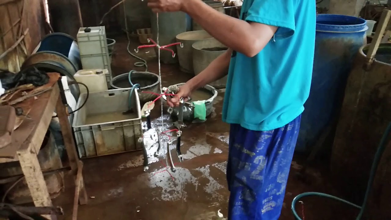 proses elektro plating produk dari home industri - YouTube