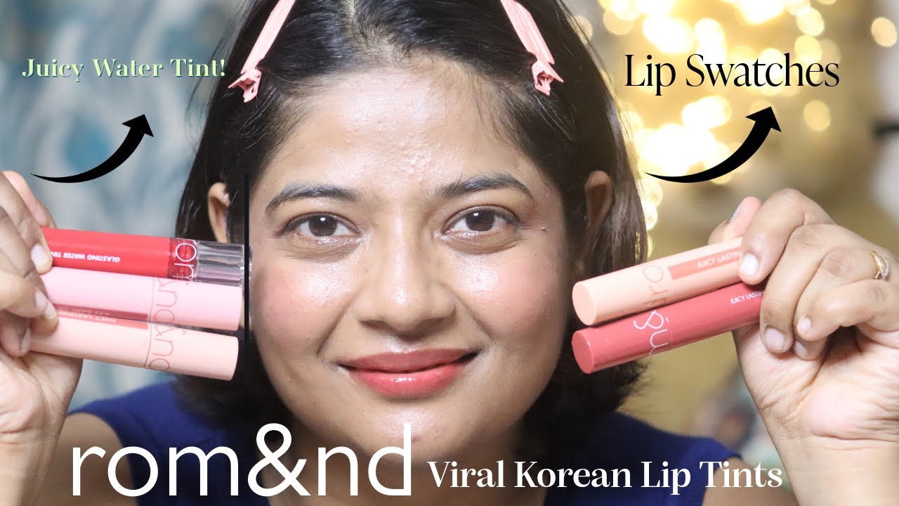 Viral Rom&nd Glasting Juicy Tint Swatches | Swatches On Indian Skin ...