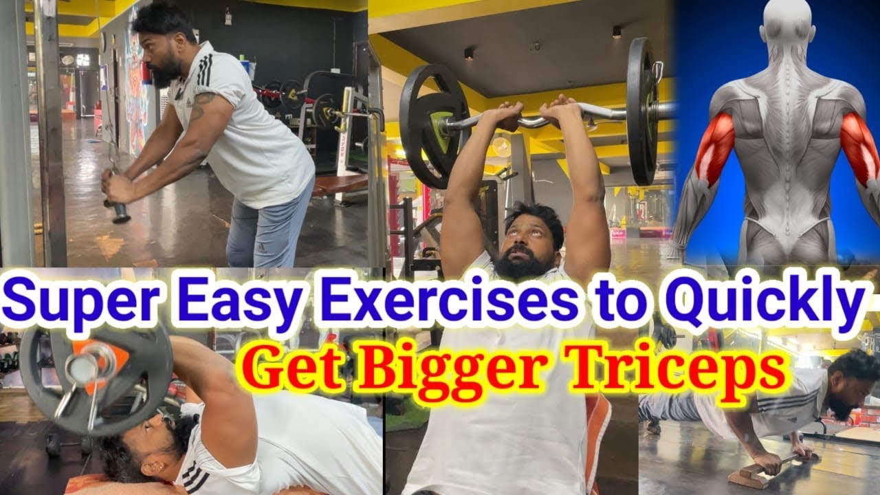 Easy exercise to quickly get bigger triceps | light weight dumbbell ...