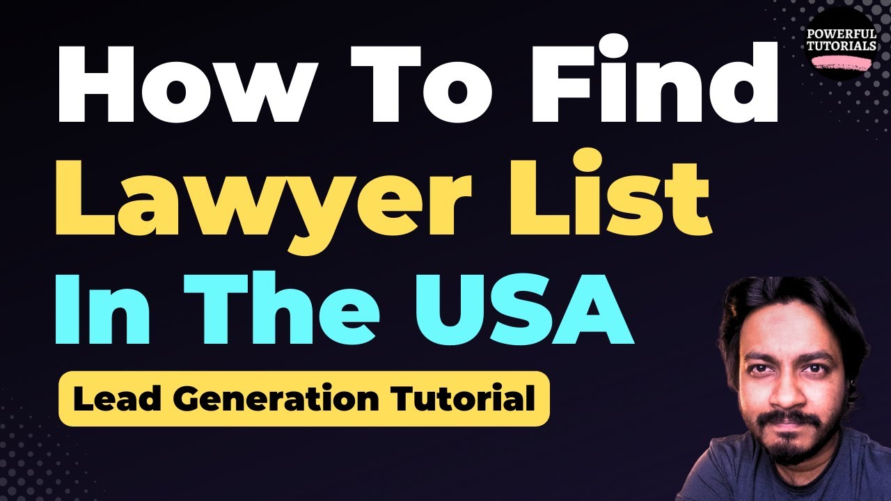 How To Find Lawyer List In The USA | Lead Generation Tutorial - YouTube