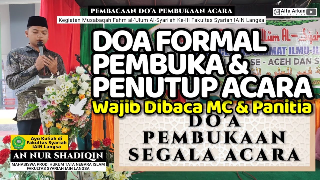 DOA PEMBUKA & PENUTUP ACARA FORMAL 📢 Wajib Dibaca MC & Panitia! - YouTube
