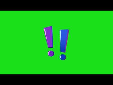 Animation Of Exclamation Mark Green Screen Video Footage | Non ...