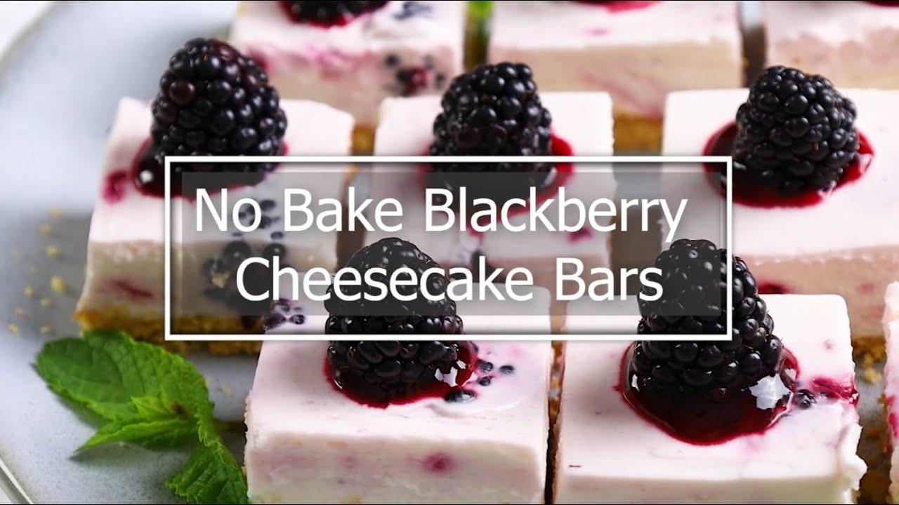 The Ultimate No-Bake Blackberry Cheesecake Bars - YouTube