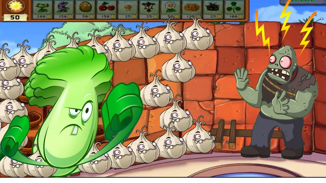 Plants vs Zombies - Garlic vs Cabbage vs Gargantuar - YouTube