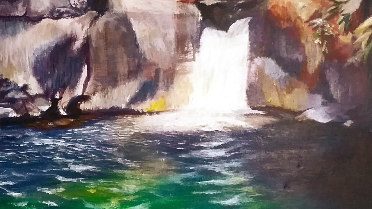 BANBAN FALL'S Mabini,caramoran Catanduanes #acrylicpainting - YouTube