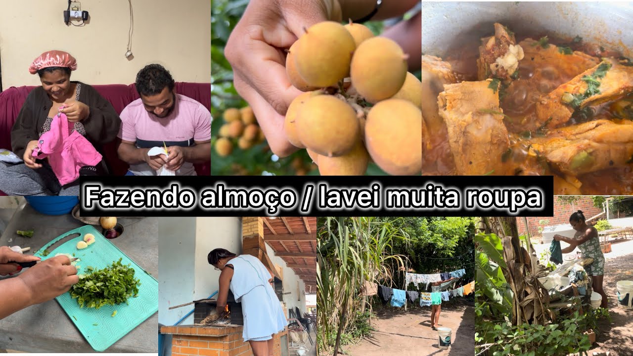 FIZ ALMOÇO / LAVEI MUITA ROUPA + FOMOS BUSCAR PITOMBA - YouTube