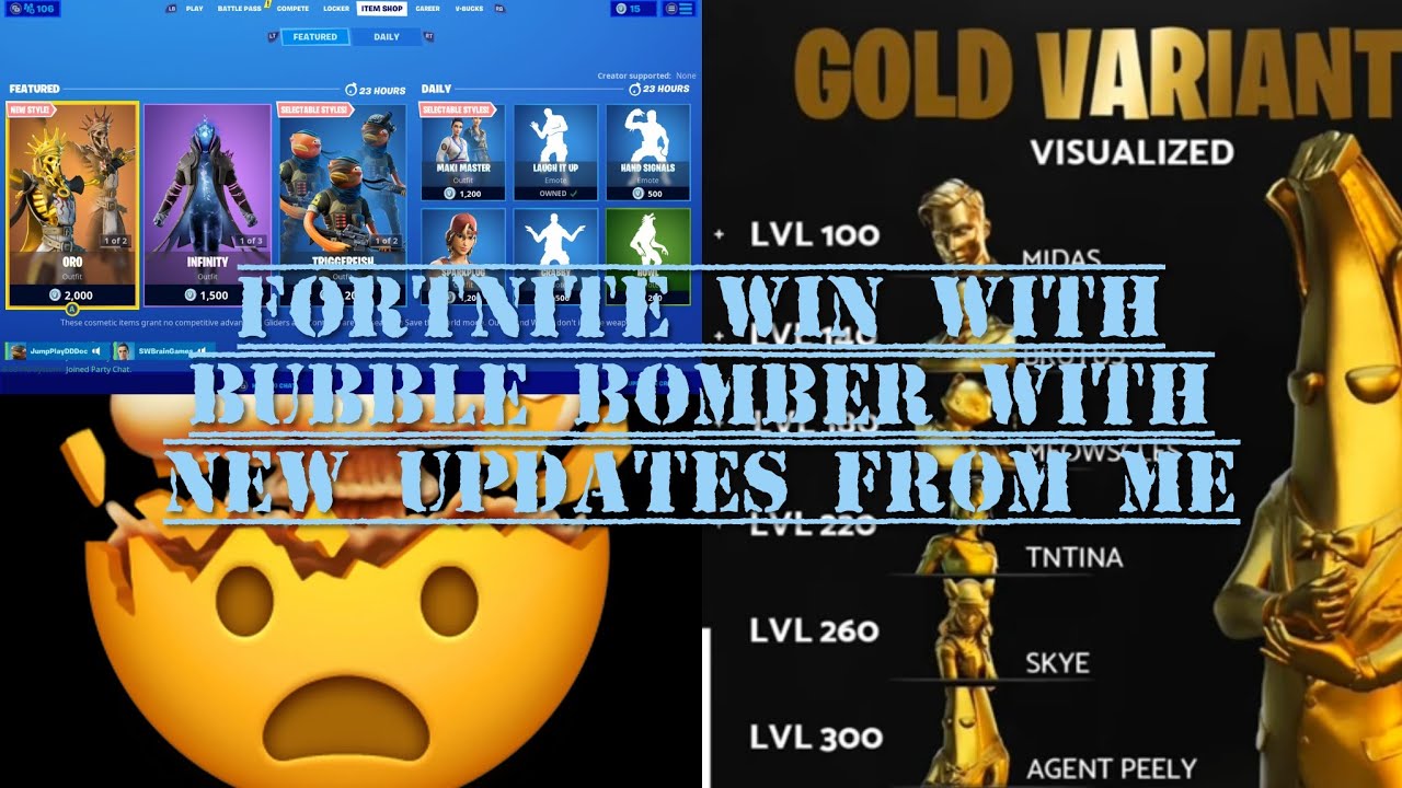 Fortnite Win With Bubble Bomber With New Updates From Me - YouTube