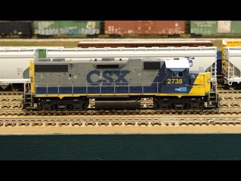 Custom CSX GP38-2 - LokSound Full Throttle EMD 16cyl 645E - YouTube