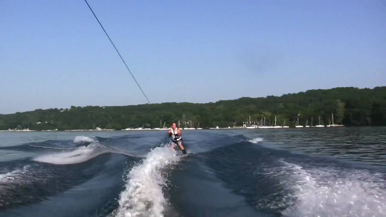 Wake Boarding - Jumping the wake for the first time. - YouTube