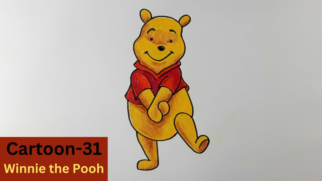 Winnie the Pooh Drawing tutorial/ How to draw Winnie the pooh bear ...