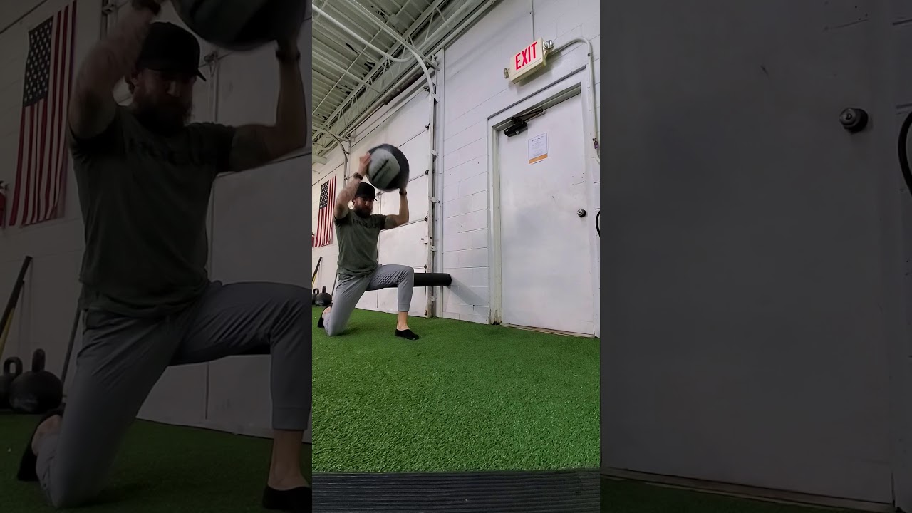 Half-Kneeling Med ball Slam + Pail Throw - YouTube