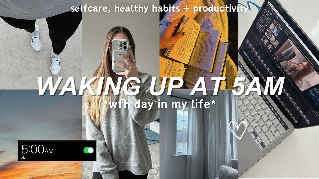 5am Morning Routine + Work From Home Day In My Life | healthy habits, 9 ...