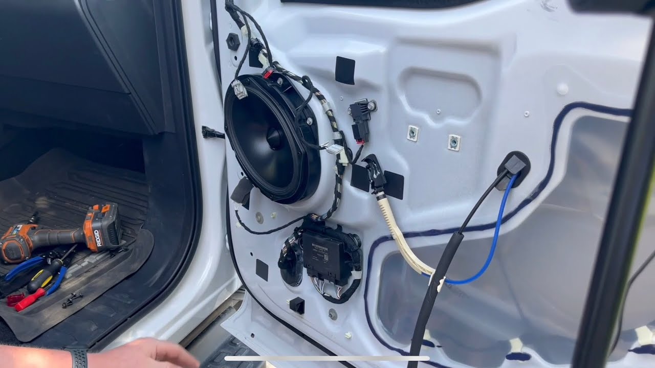 2022 F150 Lightning Lariat speaker upgrade from basic B&O to Alpine R ...