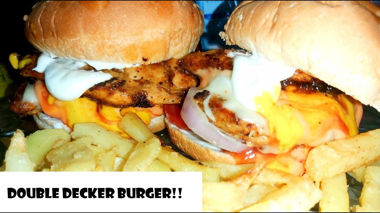 EPIC DOUBLE CHEESE JUICY CHICKEN BURGER || Easy & Quick Burger Recipe ...
