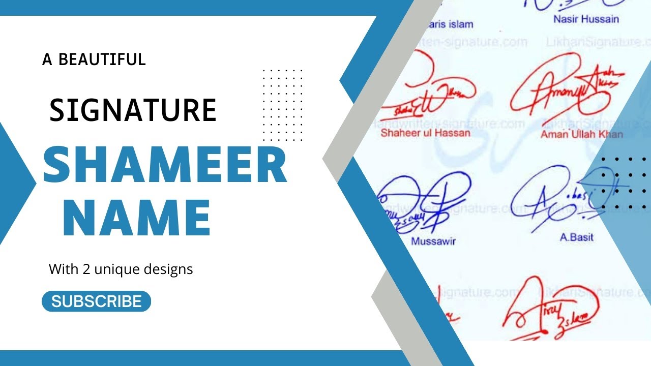 |how to create SHameer name signature|stylish signature of SHameer name ...