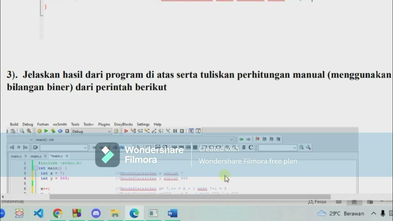 belajar bahasa pemrograman C software Codeblocks - YouTube