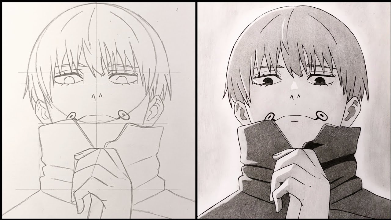 Cara Menggambar Inumaki Toge [Jujutsu Kaisen] - Step by Step (Tutorial ...