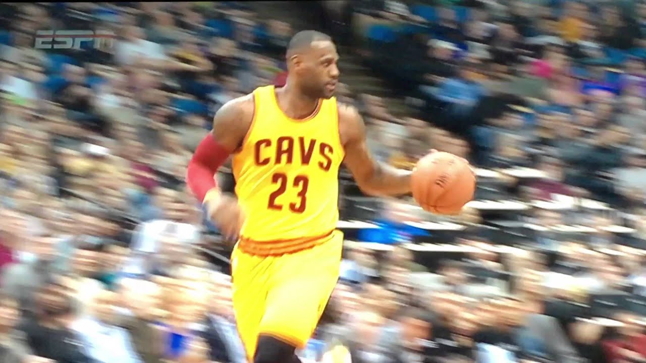 Cleveland Cavaliers Lebron James Break Away Windmill Dunk on Minnesota ...