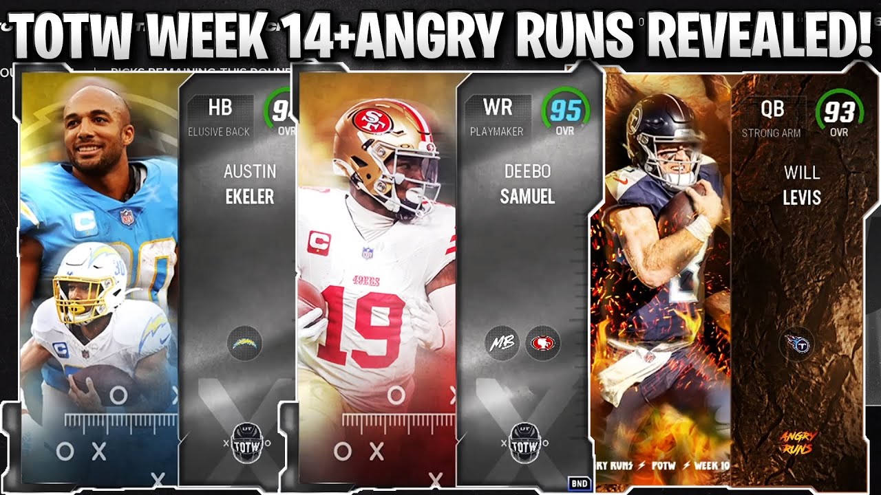 TOTW WEEK 14 AND ANGRY RUNS REVEALED! 93 WILL LEVIS, DEEBO, AND MORE ...
