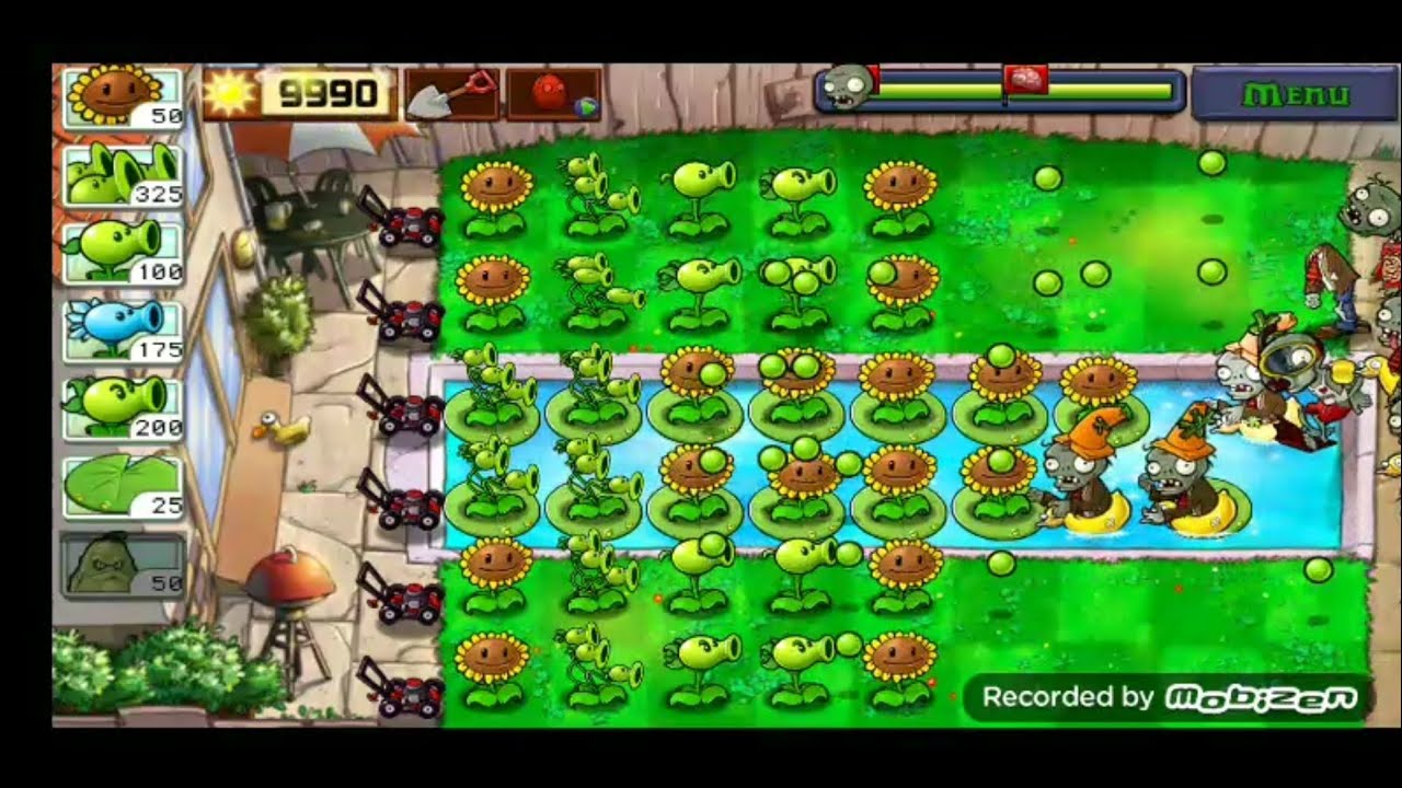 plants vs zombies (pool) gameplay level 3 - YouTube