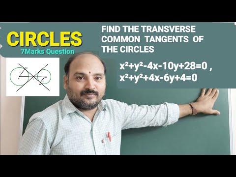 #circles find the transverse common tangents of the circles x²+y²-4x ...