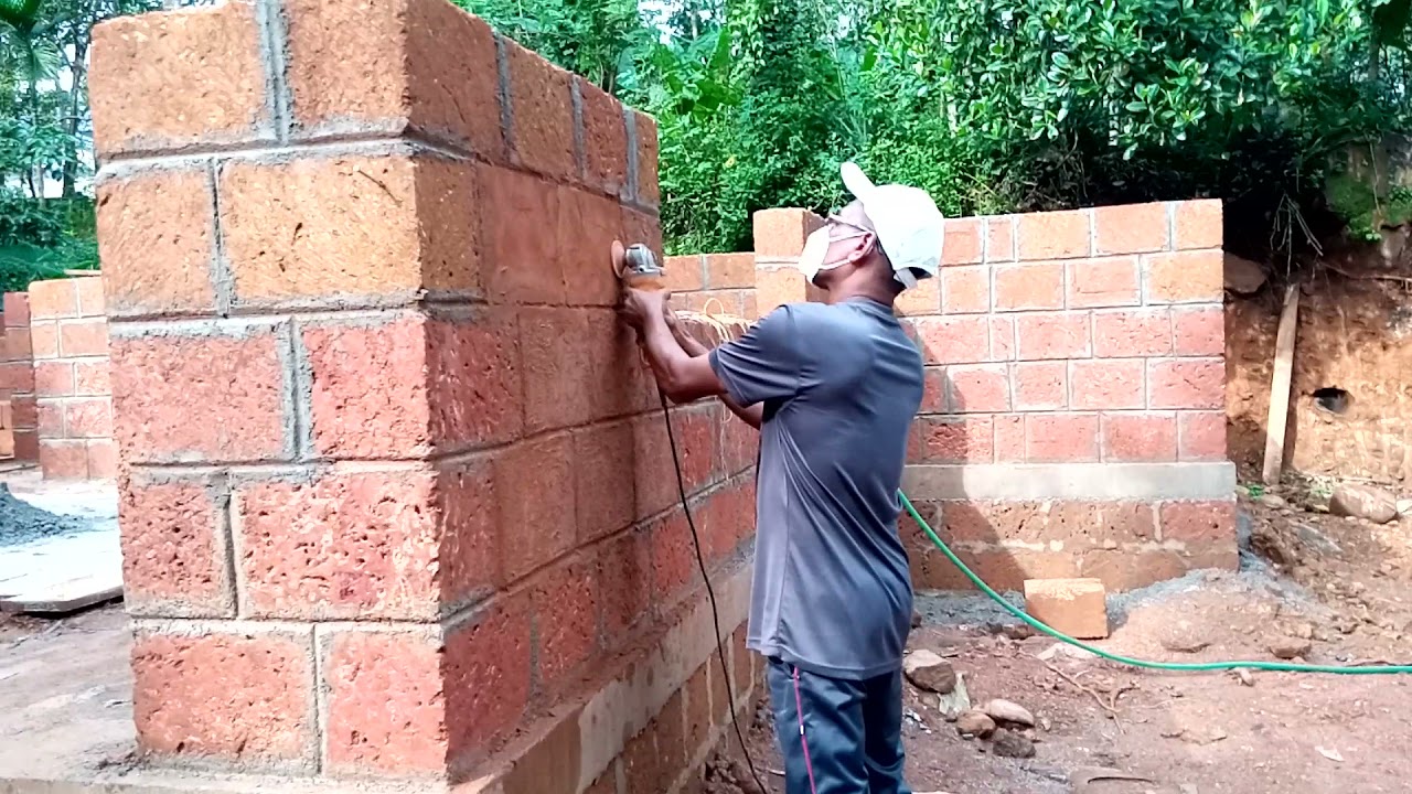 red stone /laterite stone polishig work stage 1 - YouTube