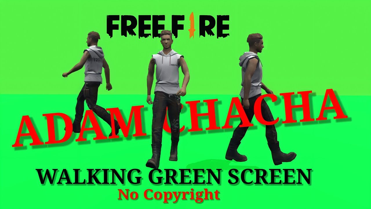 free fire Adam walking green scree|green screen |free fire green screen ...