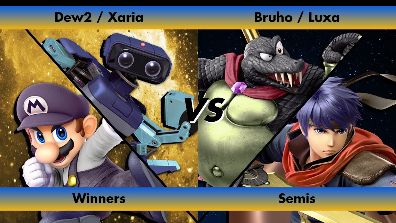 Dew2 (ROB) and Xaria (Mario) vs Bruho (King K Rool) and Luxa (Ike ...