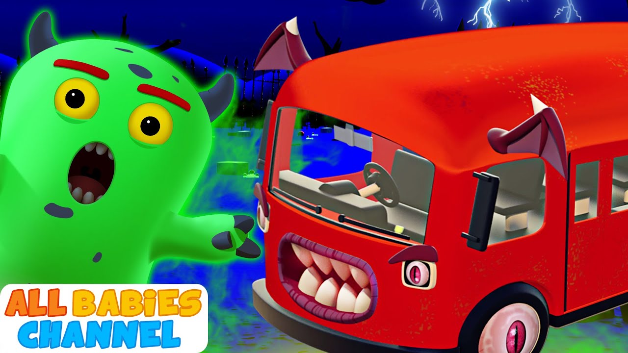 Spooky Wheels On The Bus | Scary Bus Songs | Spooky Rhymes for Kids ...