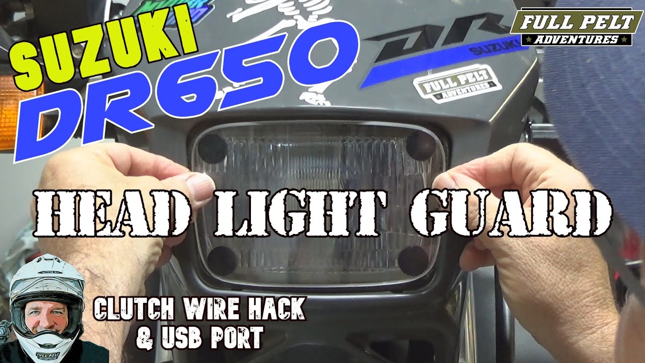 DR650 Head Light Guard, Clutch Wire Hack & USB Port Install - YouTube