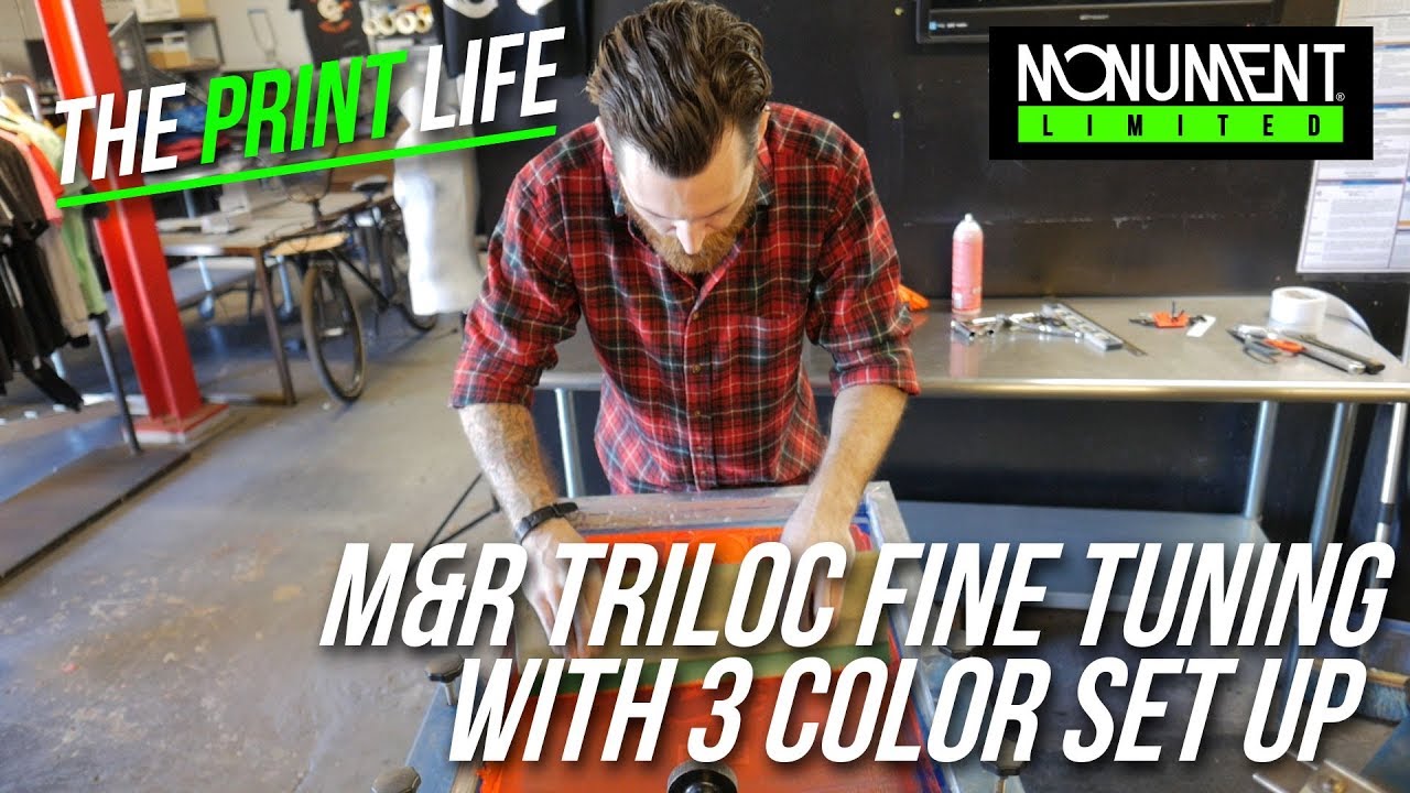 3 Color Screen Print Set Up with a used M&R Triloc | Screen Printing ...
