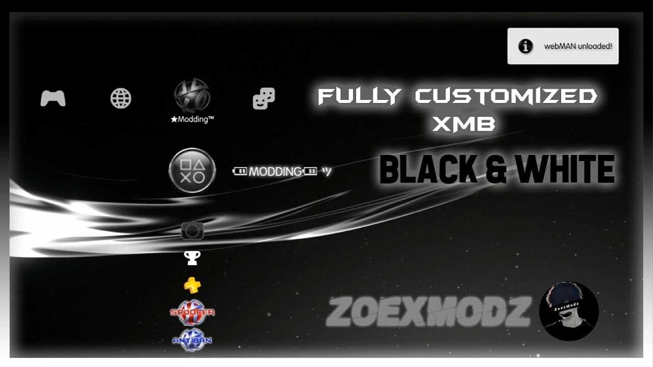 CUSTOMIZED XMB BLACK/WHITE [PS3] | ZoexModz - YouTube