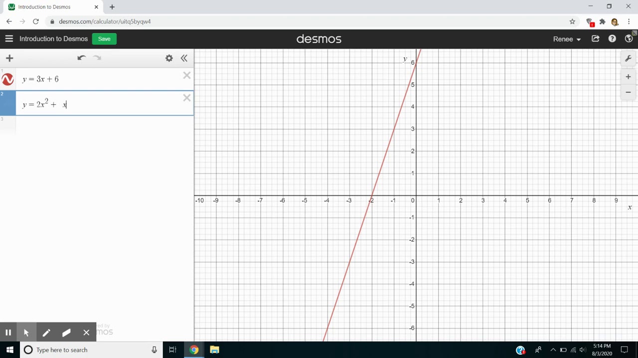 Intro to Desmos Part 2 Graphing Window - YouTube