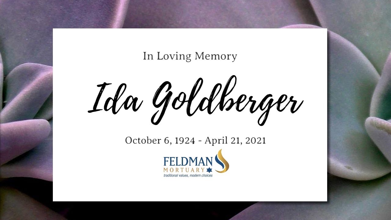 Unveiling for Ida Goldberger - YouTube