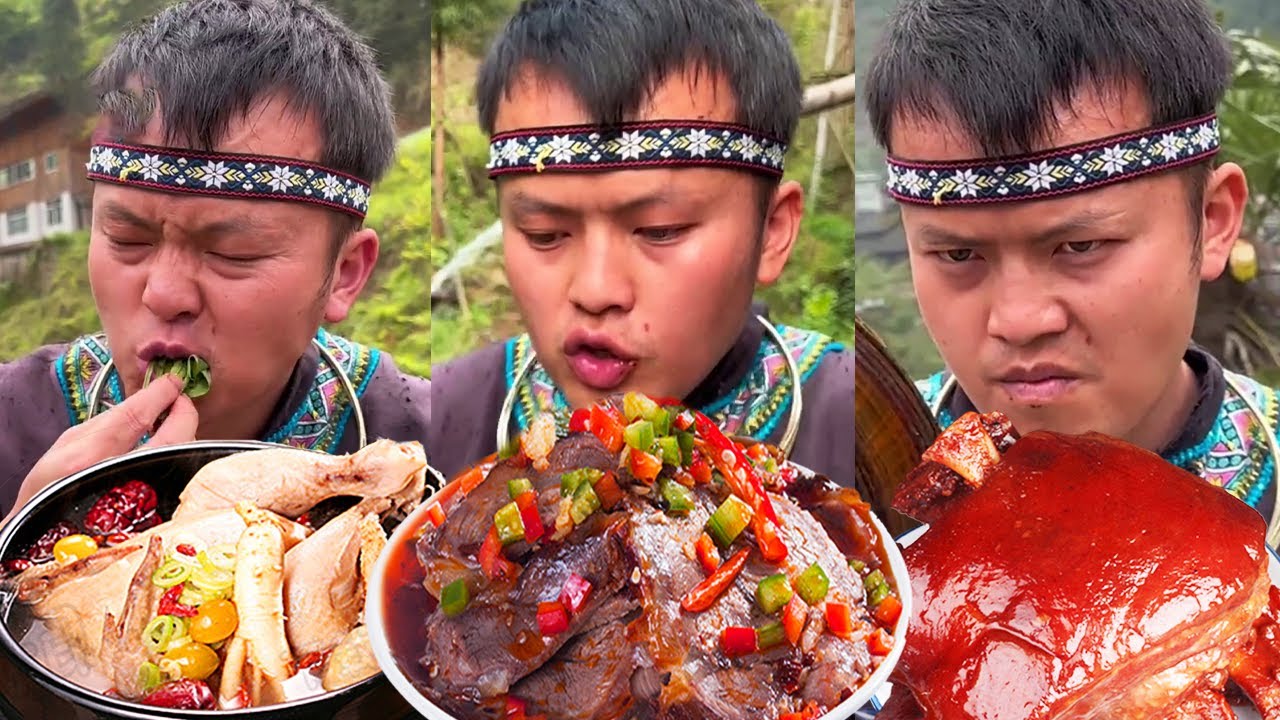 Miao specialties dry pot pig intestines, stewed chicken with snails ...