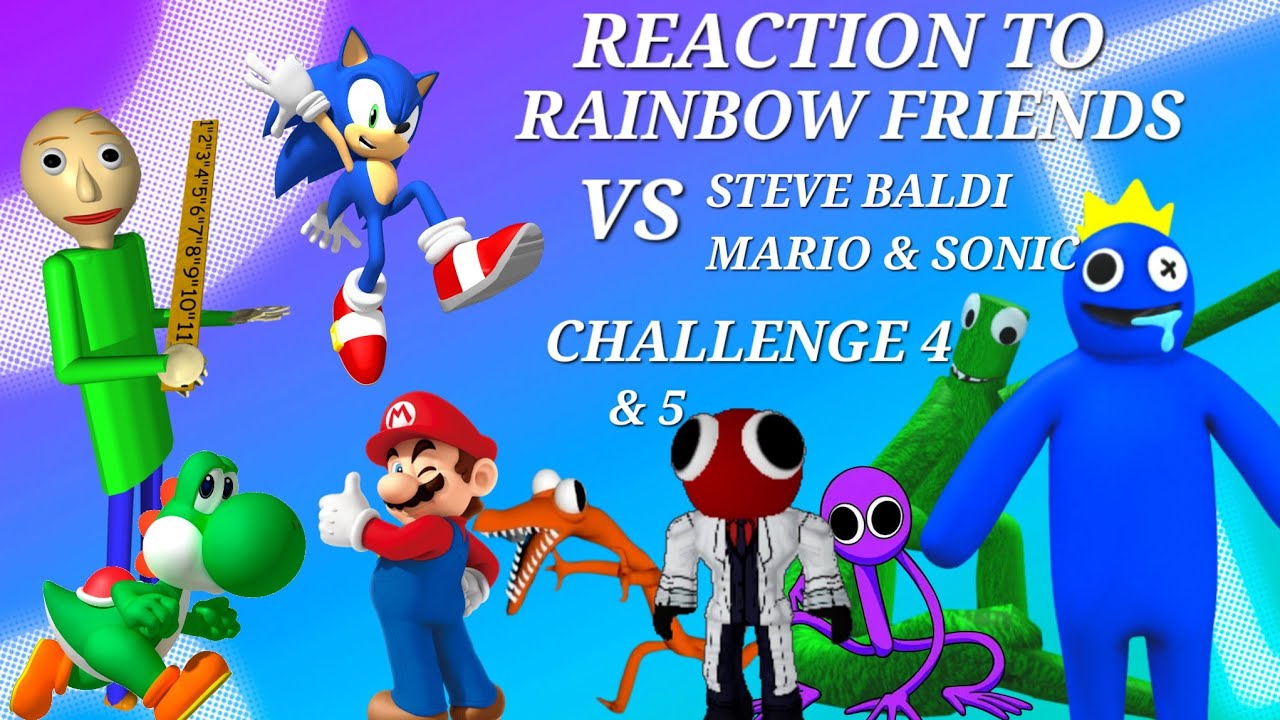 Reaction To Rainbow Friends Vs Steve Baldi Mario Sonic Challenge 4 ...