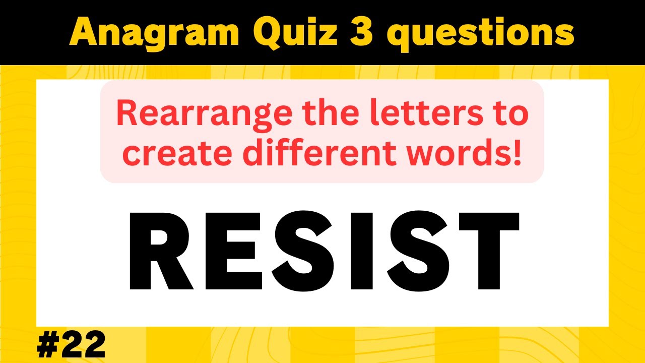 Anagram Quiz! Challenge Your Brain with 3 Questions 【#22】 - YouTube