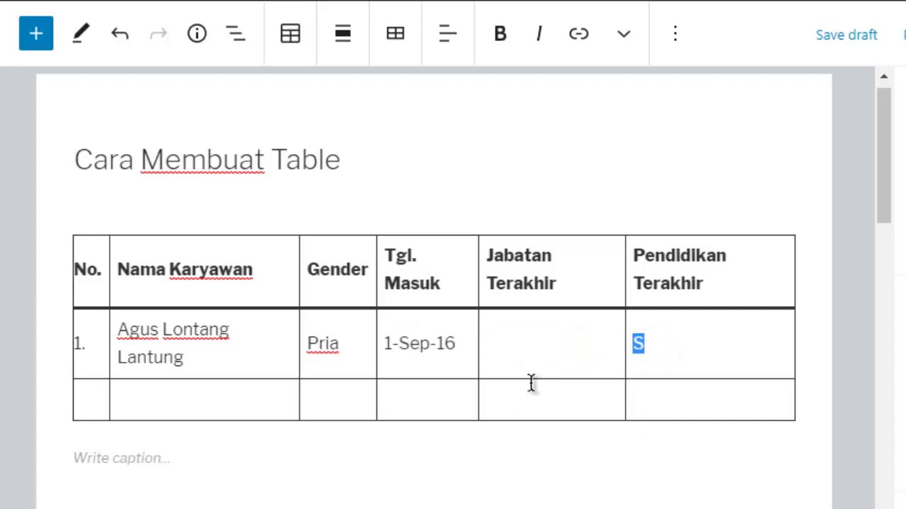 Tips Wordpress : cara membuat table di dalam konten post / page - YouTube