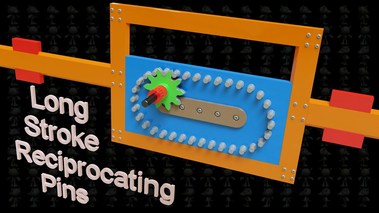 Long Stroke Reciprocating Pins Mechanism 3D Model - YouTube