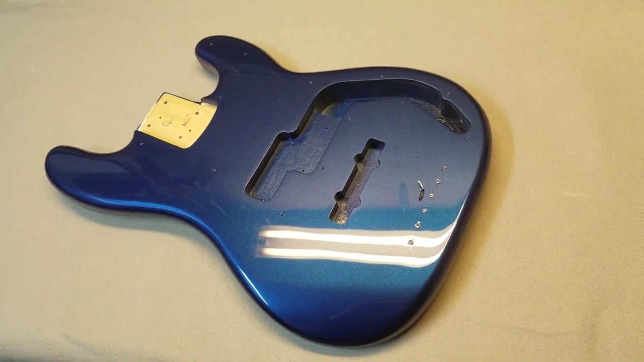Midnight Blue Pearl Bass Finish - GuitarPaintGuys - YouTube