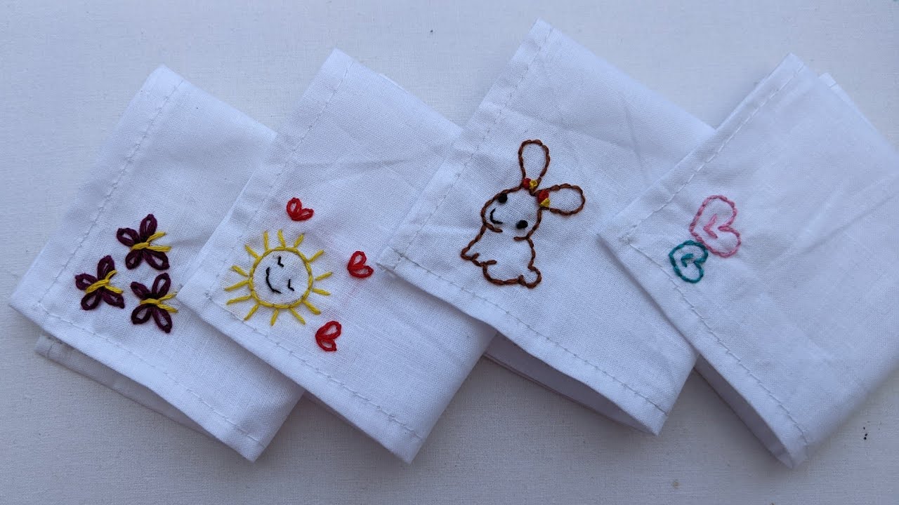 VERY EASY LITTLE DESIGNS FOR KIDS HANDKERCHIEFS#easyhandembroidery# ...