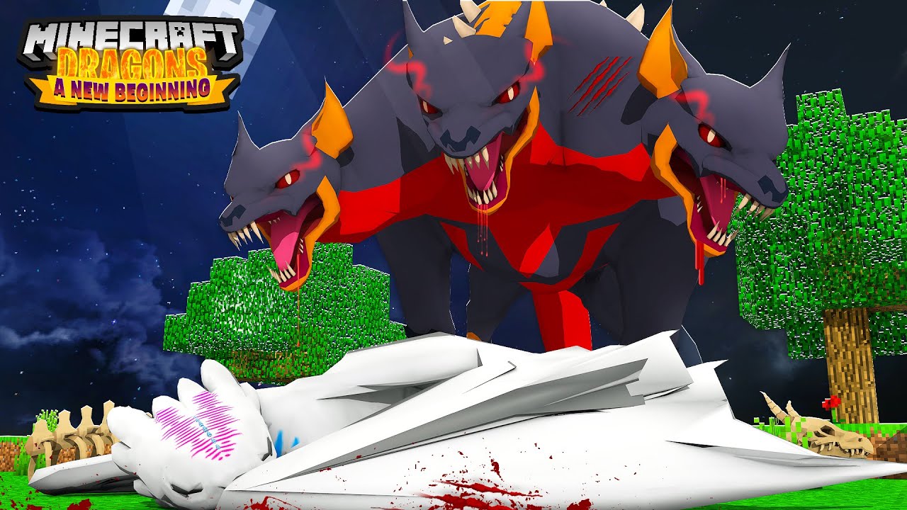Minecraft Dragons - SHOCKWAVE GETS EATEN BY THE CERBERUS!! - YouTube