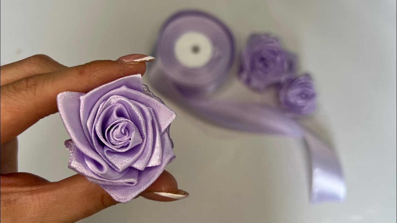 Easy Satin Ribbon Rose Tutorial: DIY Rose Craft, how to make flowers ...
