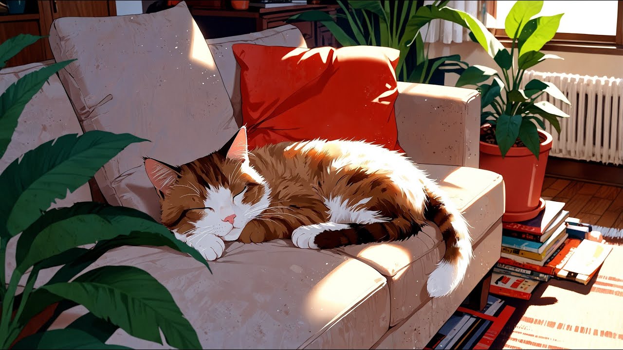 cozy lo-fi cat 🍂 | relaxing, calm, autumn ambience - YouTube