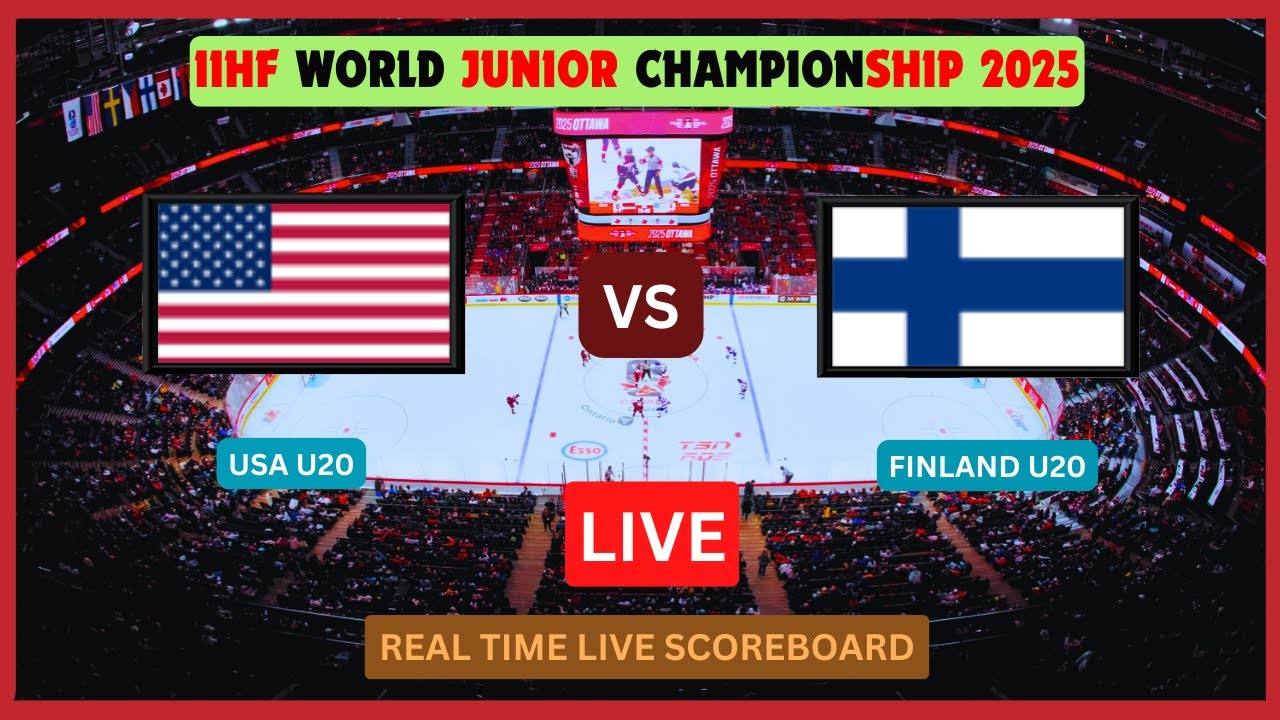 USA Vs Finland LIVE Score UPDATE 2025 IIHF World Junior Ice Hockey ...