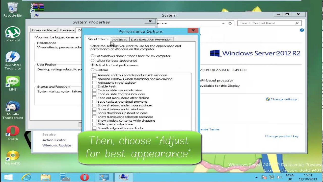 How to get Aero animations back on Windows Server 2012 R2 Preview - YouTube