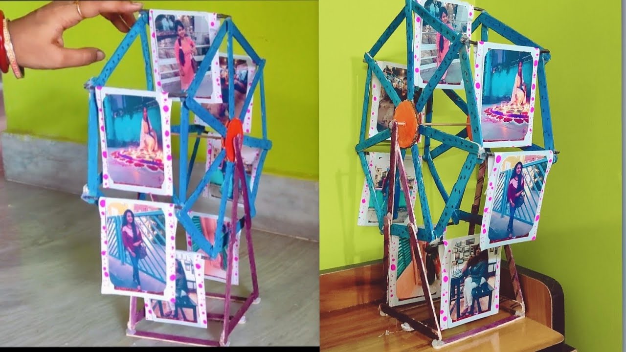 How To Create Ferris Wheel With Ice Cream Sticks | DIY | Handmade Craft ...