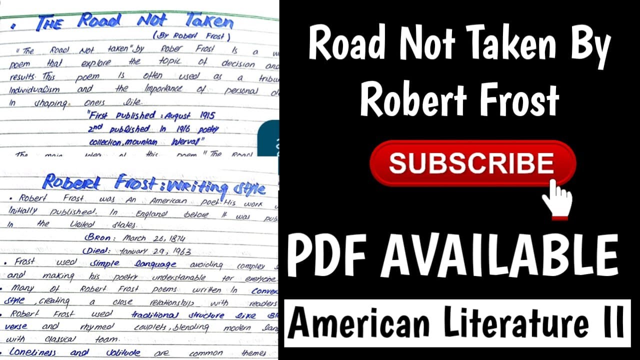 The Road not taken by Robert frost | All Important Questions - YouTube