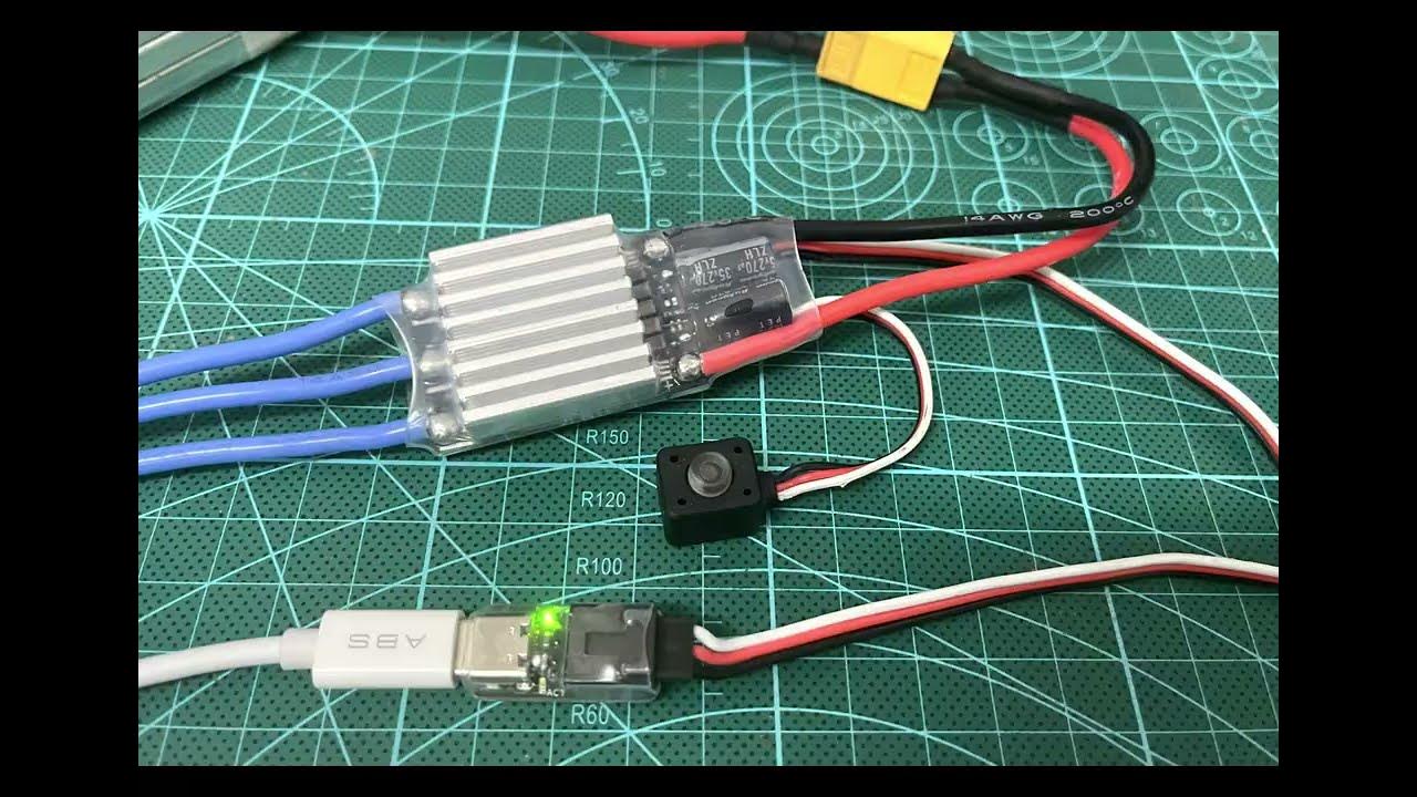 RHINO AM32 Crawler 80A ESC Support 2-8S & 5.2V/6.0V/7.4V/8.2V adjustable - YouTube