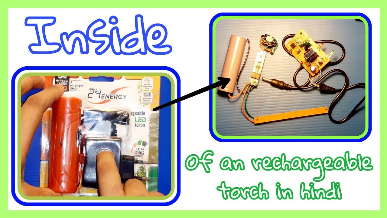 Rechargeable led torchlight circuit || What's inside a rechargeable led ...